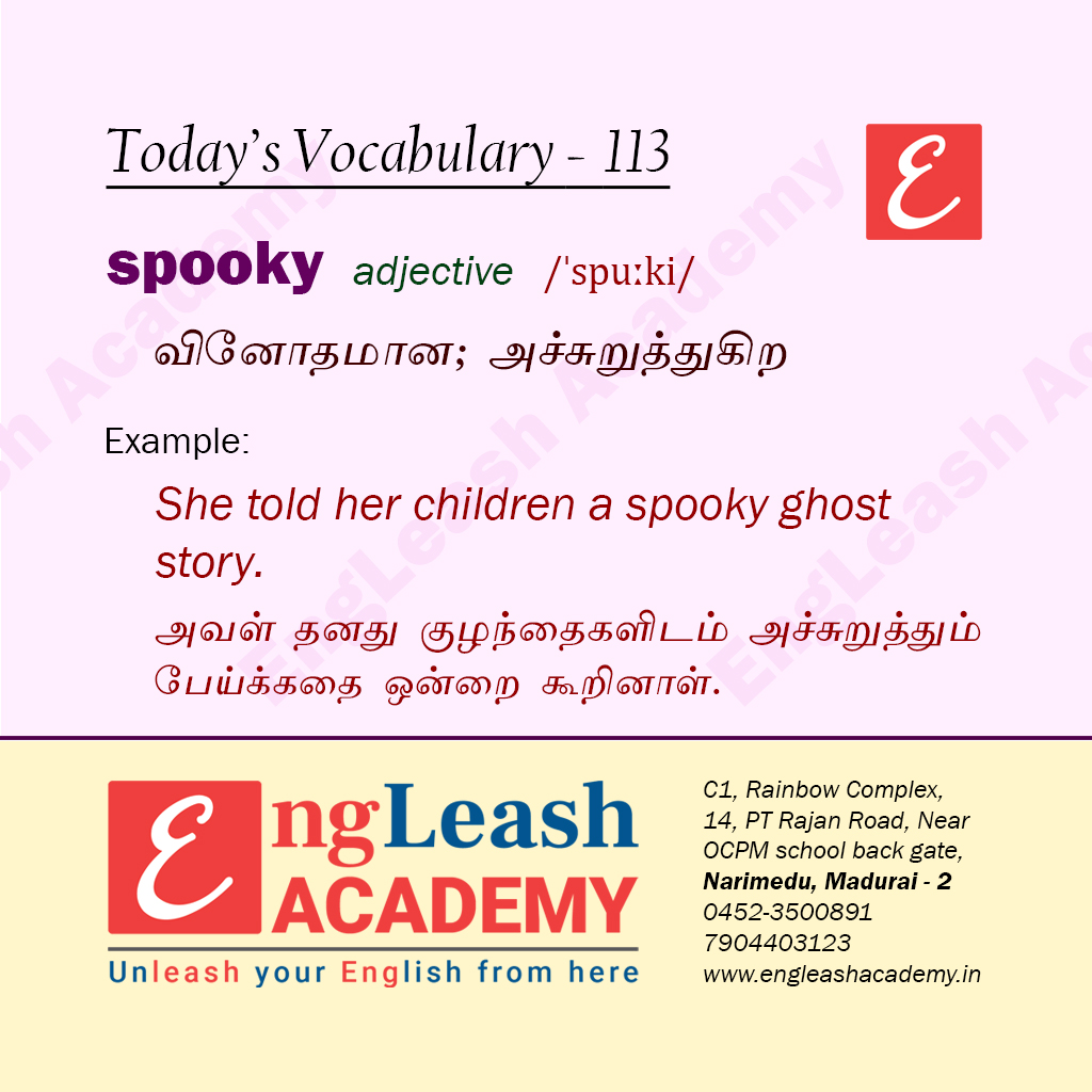 113 – spooky – adjective - EngLeash Academy